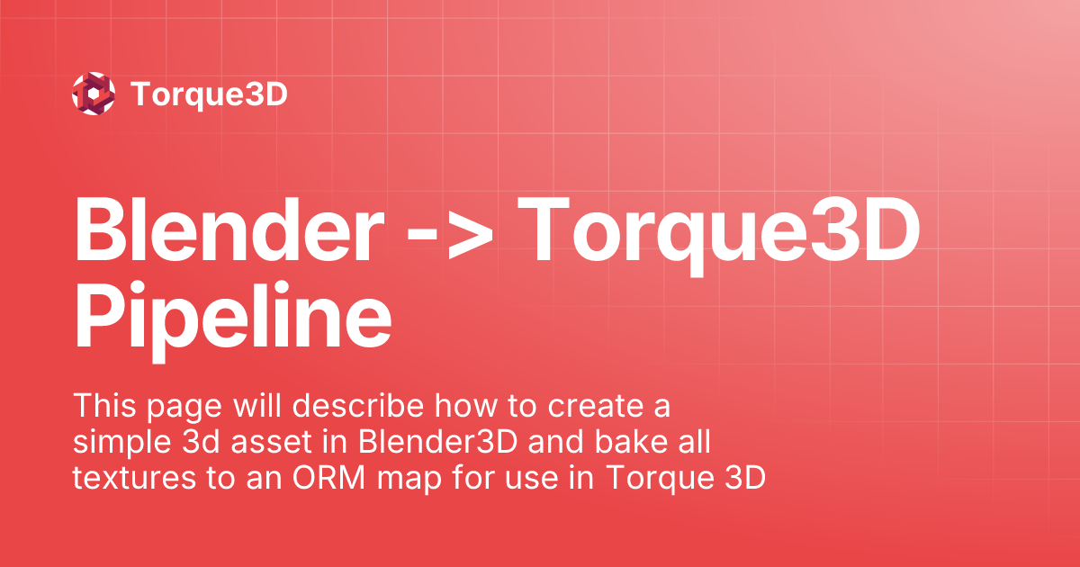 Blender -> Torque3D Pipeline | Torque3D